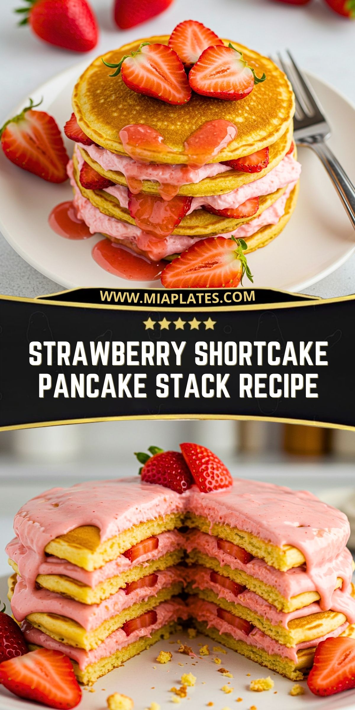 Strawberry Shortcake Pancake Stack