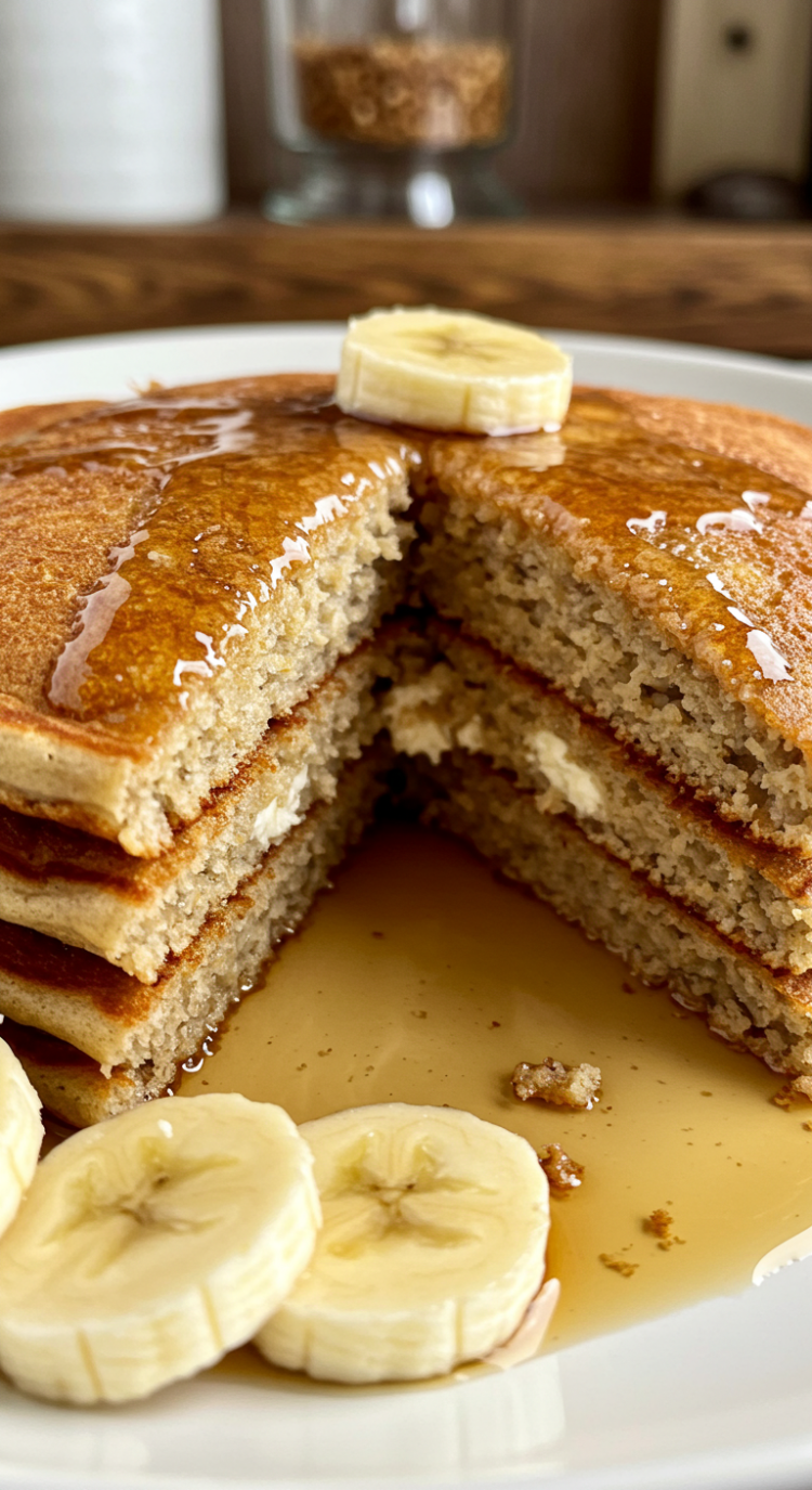Fluffy Banana Cottage Cheese Pancakes