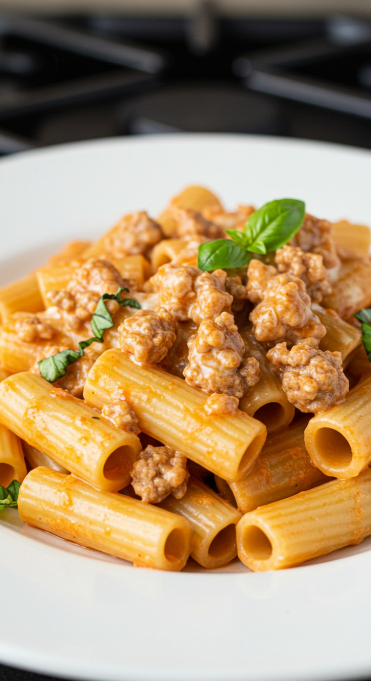 One-Pot Creamy Sausage Rigatoni