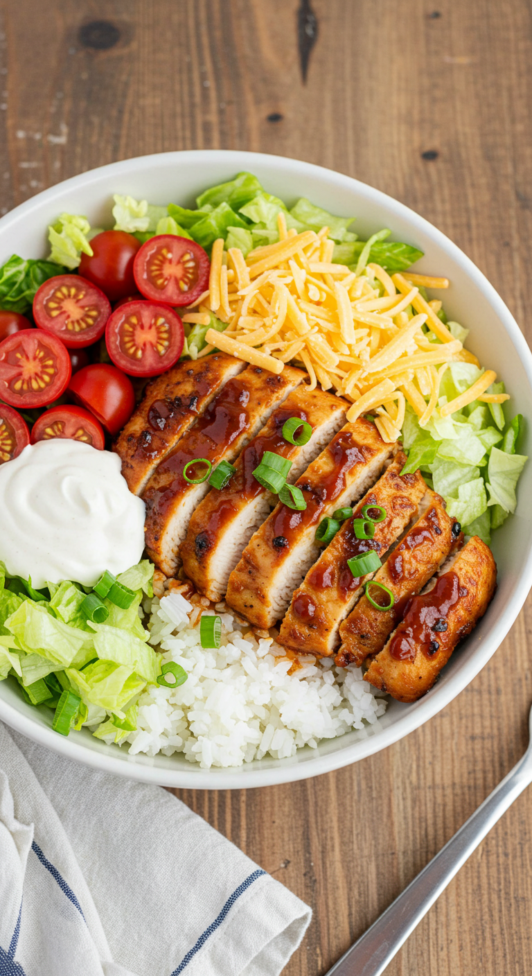 High Protein BBQ Chicken Ranch Bowl
