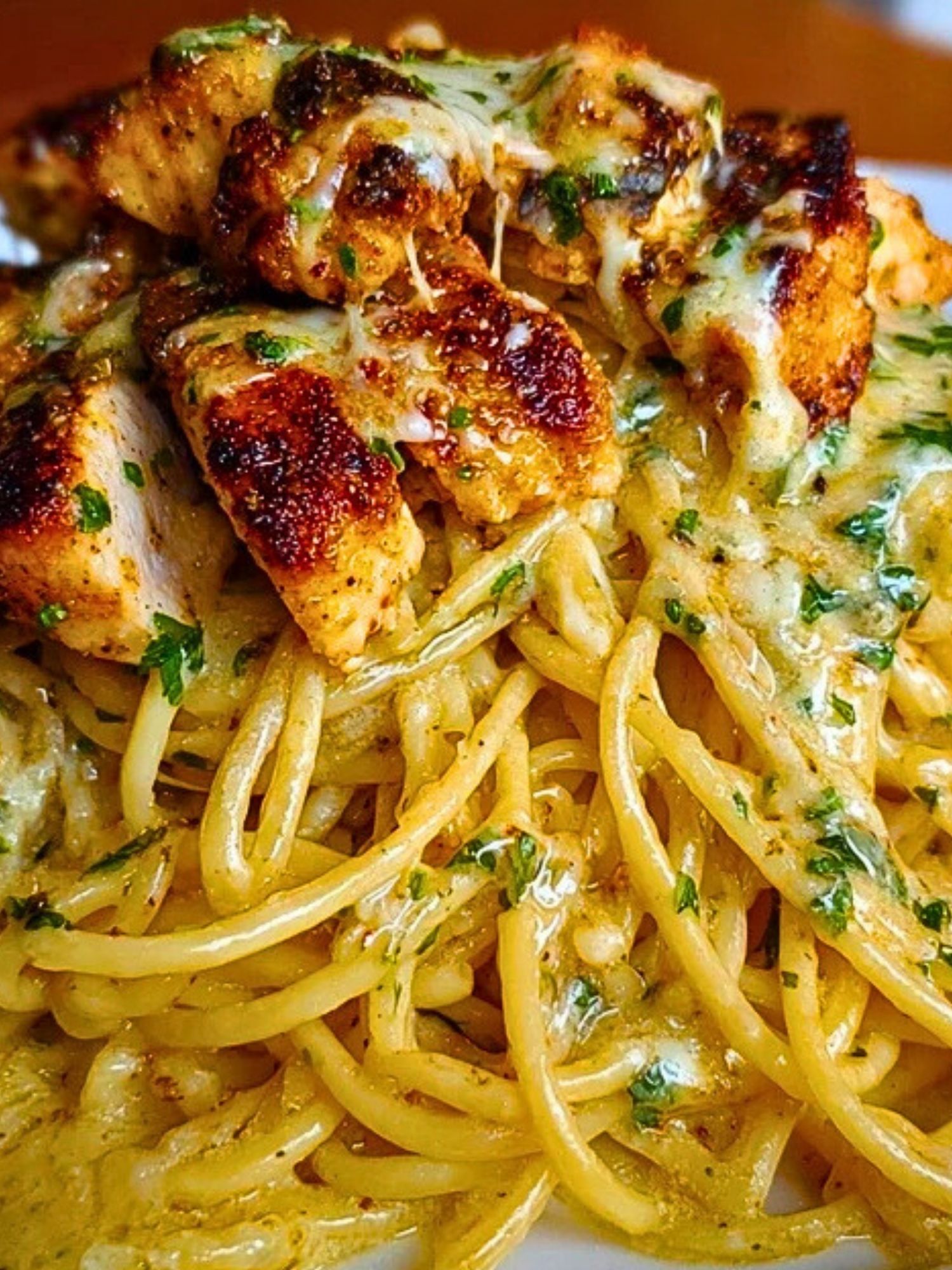 Creamy Cajun Chicken Spaghetti with Garlic Mozzarella Sauce